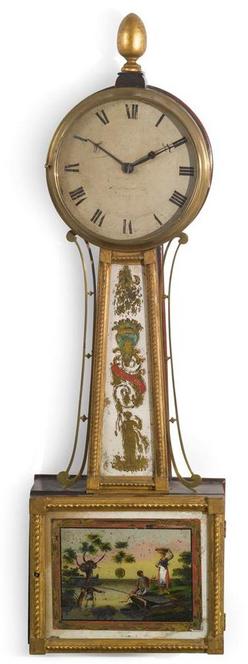 Banjo Clock; Federal, Willard (Aaron), Mahogany & Parcel Gilt ... Banjo Clock; Federal, Willard (Aaron), Mahogany & Parcel Gilt ...