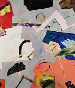 Yarowsky, Morris; Acrylic on Canvas Painting, signed 1976, Untitled ...