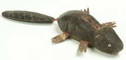 Decoy; Fishing, Beaver, Carved & Painted, Moving Tail, Tin Legs, 12 inch.