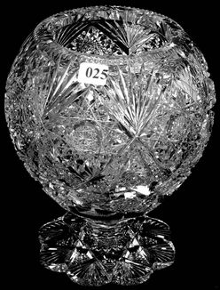 Cut Glass; Hawkes, Brilliant, Rose Bowl, Kensington Pattern, Scalloped ...