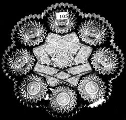 Cut Glass; Hawkes, Brilliant, Tray, Round, Festoon Pattern.