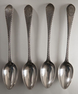 Teaspoon (04); Silver, Drowne II (Samuel), Feather Edge Handle ...