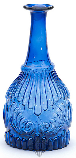 Decanter; Sandwich Glass, GV-008, Blown Glass, 3 Mold, Sapphire Blue ...