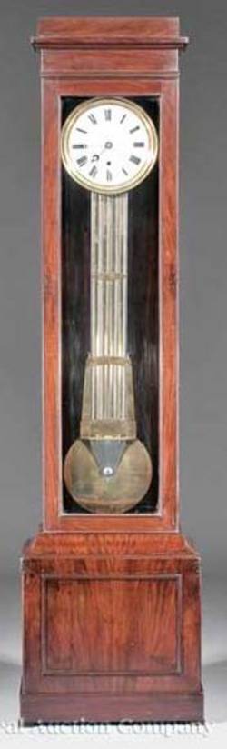 Tall Case Clock; French, Regulator, Mahogany, Pinwheel Movement, Lyre ...