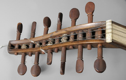 Strings; Lute, Carved Wood & Bone, Rosette Soundhole, Arabic Script, 32 ...