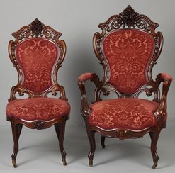 Furniture: Suite-Parlor; Victorian, Meeks (J&JW), Stanton Hall Pattern ...