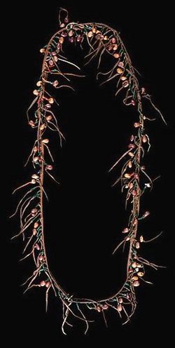 Jewelry; Southern Plains, Bandolier, Mescal Bean Beads, 32 inch.