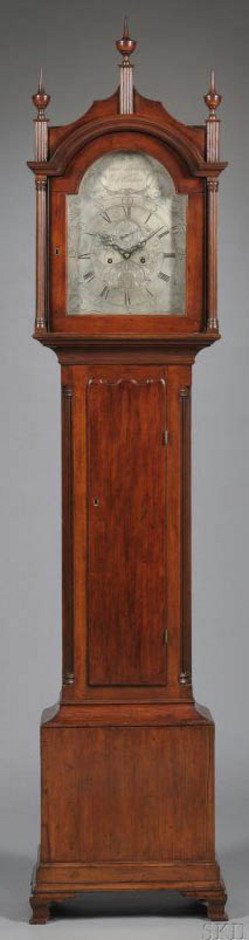 Tall Case Clock; Connecticut, Burnap (Daniel), Cherry, Pagoda Hood ...