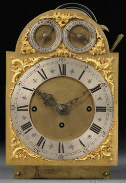 Bracket Clock; Jennens (JC), Quarter Chimes, Ebonized, 2 Subsidiary ...