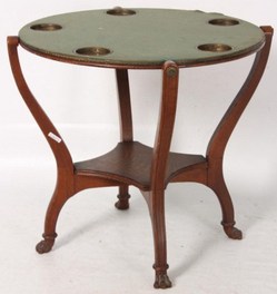 Furniture: Table-Card; Victorian, Hunzinger (George), Oak, Circular ...
