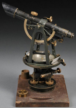 Surveying; Transit, Buff & Buff, Compass, Sighting Scope, Case, Tripod.