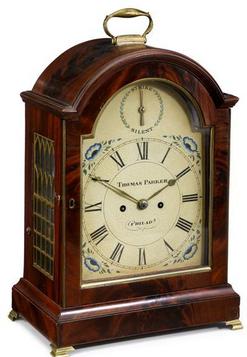 Bracket Clock; Parker (Thomas), Mahogany, Arch Top, Strike & Silent, 17 ...