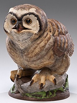 Boehm Porcelain; Bird, Great Horned Owl (Fledgling), 10 inch.