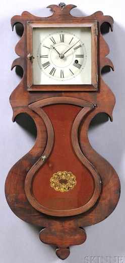 Wall Clock; Brown (JC), Acorn, 8-Day, Mahogany, 28 inch.