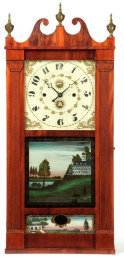 Shelf Clock; Jeromes & Darrow, Triple Decker, Pillar & Scroll, Mahogany ...