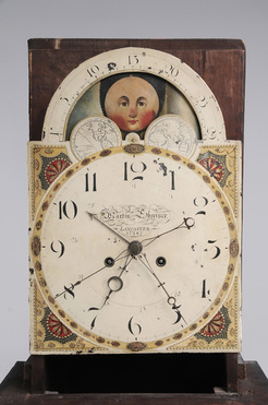 Tall Case Clock; Pennsylvania, Federal, Schreiner (Martin), Mahogany, Broken Arch, Moon Phase ...