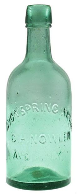 Mineral Water Bottle; Avon Spring Water, CH Nowlen, Avon New York, Aqua ...