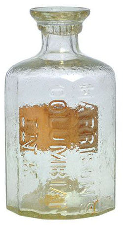 Ink Bottle; Harrison's Columbian Ink, Patent, 12-Sided, Clear, Label, 5 ...