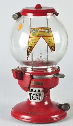 Vending Machine; Columbus, Gumball, Model A3?, Cast Iron, 1 Cent.