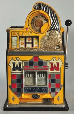 Slot Machine; Watling, Rol-A-Top, Cornucopia & Checkerboard, 3 Reel, 25 ...