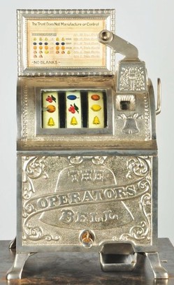 Slot Machine; Mills, Operator Bell, Statue of Liberty Case, 5 Cent.