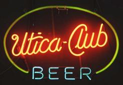 Advertising-Beer; Utica Club Beer, Sign, Neon Oval, Blue Green & Red ...