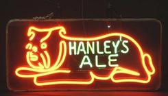 Advertising-Beer; James Hanley Co, Sign, Hanley's Bulldog Ale, Glass ...