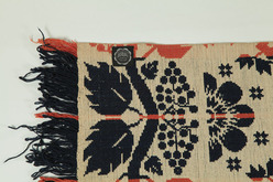 Coverlet; Jacquard, Ohio, 1846, Lichty (Benjamin), 4 Rose Pattern, Bird ...