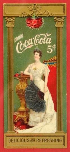 Coca-Cola; Bookmark, Lillian Nordica, Green, 1905, 5 inch.