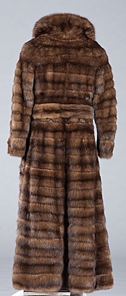 Fur; Irving Poloniecki Custom Furrier, Coat, Opera Length, Belt, Collared.