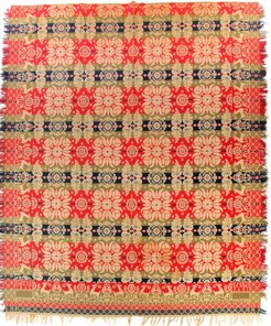 Coverlet; Jacquard, Pennsylvania, 1842, Hoke (Martin), Red Blue & Green ...