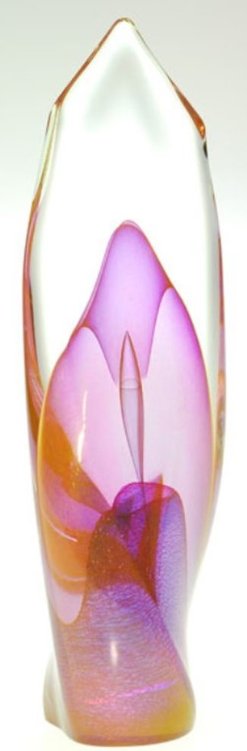 Labino Glass; Sculpture, Emergence Flame, Veiled Candle, Purple Blue ...
