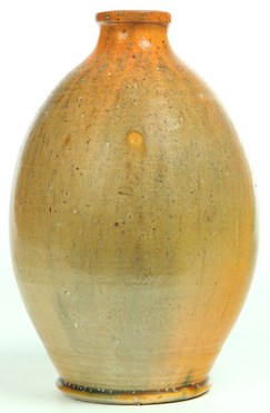 Pottery; Connecticut?, Jar, Ovoid, Orange Yellow Green, Runny Glaze, 10 ...