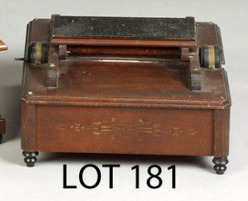 Roller Organ; McTammany Organette, Walnut, Stenciled, 15 inch.
