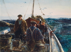 Gray, Jack Lorimer; Oil on Canvas Board Marine Painting, initialed JLG ...