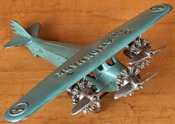 Toy Airplane; Dent, Question Mark Tri-Motor, Cast Iron, Reproduction ...