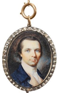 Benbridge, Henry; Watercolor on Ivory Painting, Miniature Portrait of ...