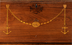 Furniture: Desk; Federal, Shearer (John), Walnut, Slant Lid, Interior ...