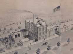 Architectural Drawing; Ink & Gouache Painting, Rendering of Barmann ...