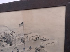 Architectural Drawing; Ink & Gouache Painting, Rendering of Barmann ...