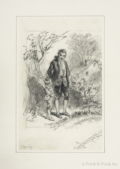 Darley, Felix; Pencil Drawing (2), signed, George Washington & Inteior ...