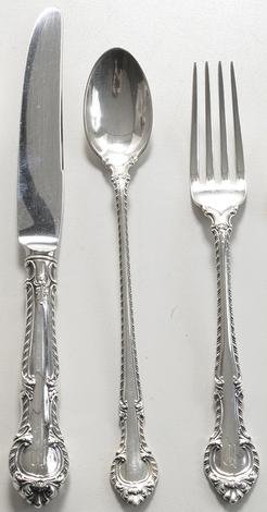 Flatware; Sterling Silver, Gorham, English Gadroon Pattern, 100 Pieces.