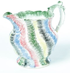 Spatterware; Rainbow, Pitcher, 5 Color, 7 inch.