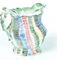 Spatterware; Rainbow, Pitcher, 5 Color, 7 inch.