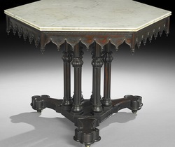 Furniture: Table-Center; Victorian, Gothic Revival, Roux (Alexander ...