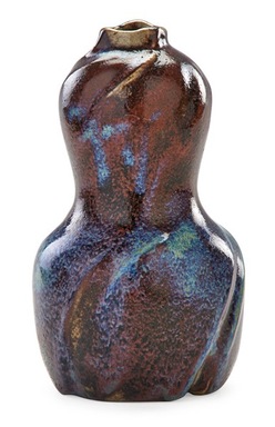 Art Pottery; Lachenal (Laurence Bari), Vase, Swirling, Gourd Shape ...