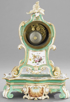 Mantel Clock; Paris Porcelain, Petit (Jacob), Rococo Revival, Painted ...