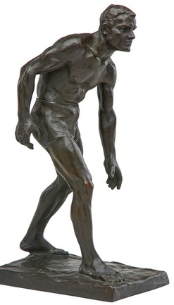 Bronze Sculpture; Muller (Hans), signed, Wrestler, 13 inch.