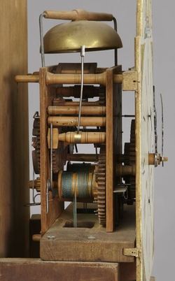 Tall Case Clock; Ohio, Federal, Watson (Luman), Cherry, Broken Arch, Elijah Warner Case, 97 inch.