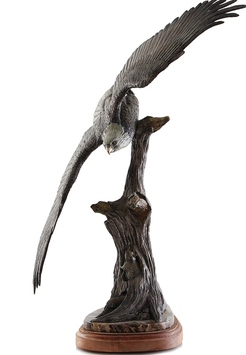Bronze Sculpture; Rowe (Devin), signed, The Hide - Out Eagle, Marble ...